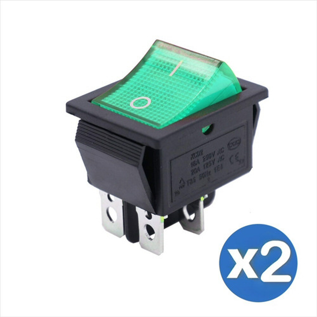 2 X Switch Interruptor Rocker Kcd4 202 On Off 2p 250v 16a