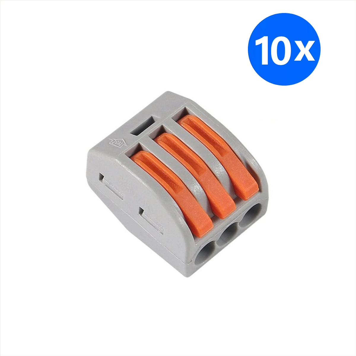 10 Conectores Rápidos Eléctricos Tipo Wago Para Unir 2 y 3 C