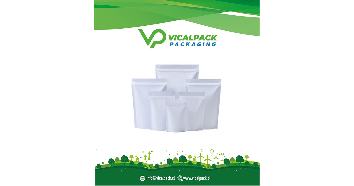 Doypack blanco plastico-aluminio