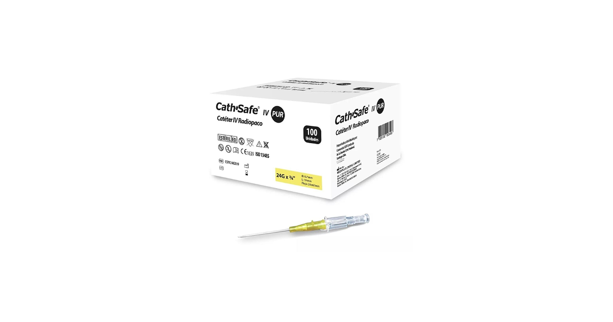 Branula Cateter Intravenoso Radiopaco 24g x 3/4 50 Und - LB