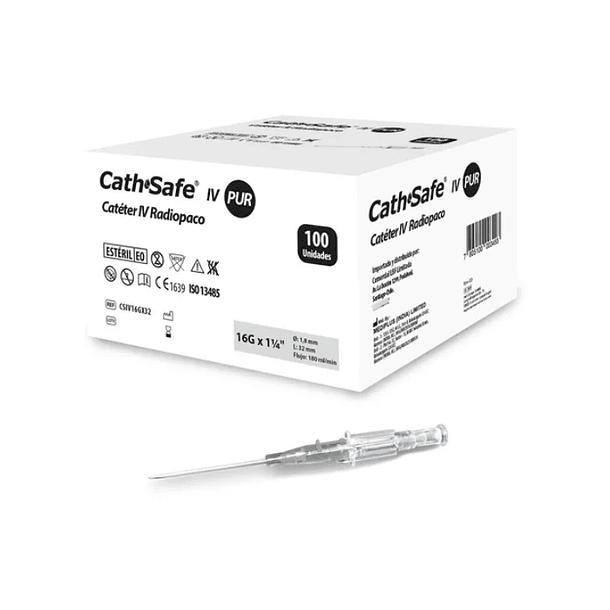 Branula Cateter Intravenoso Radiopaco 16g x 1 1/4 50Und - L | Vicamat
