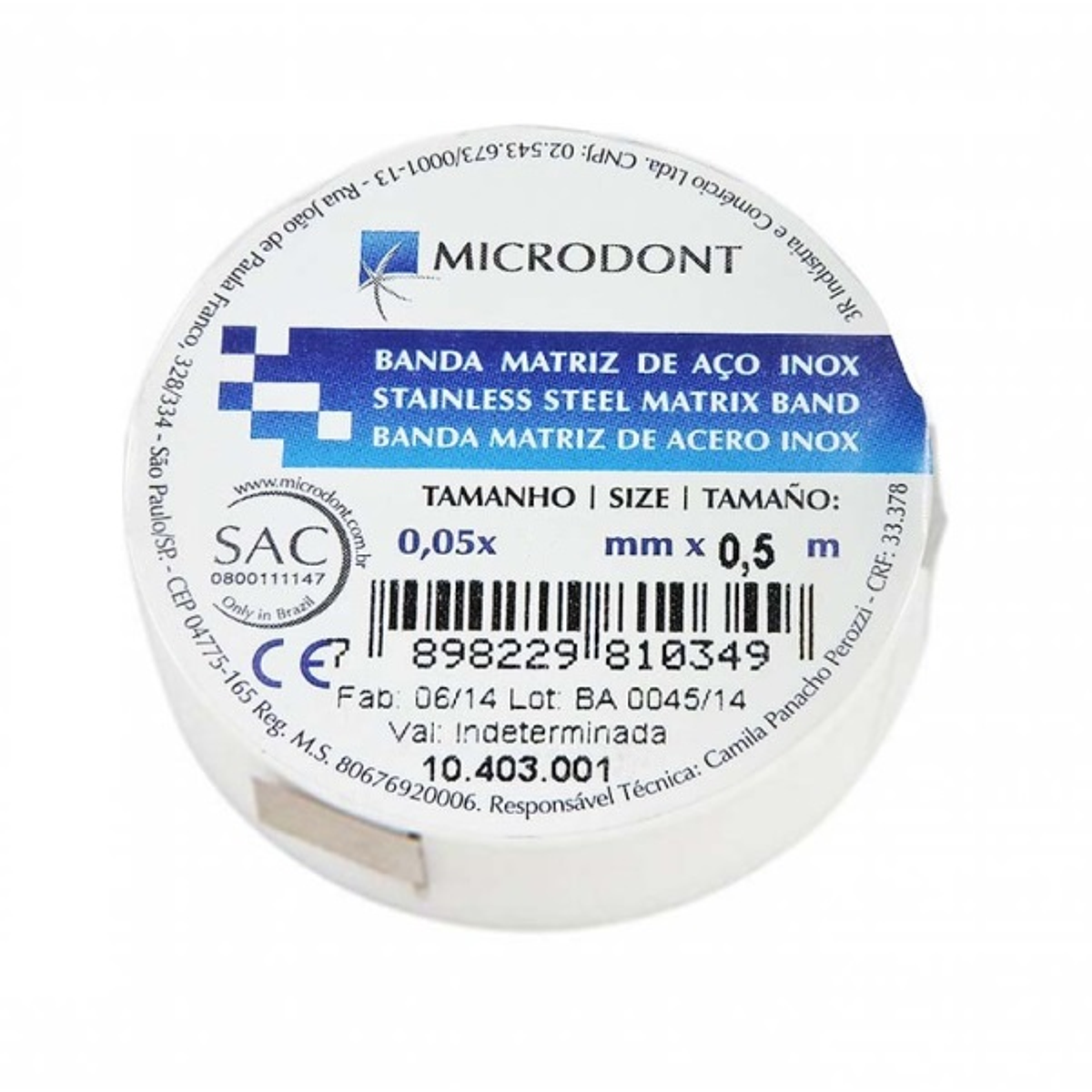 BANDA MATRIZ 5MM X 3MTS MICRODONT | Vicedent