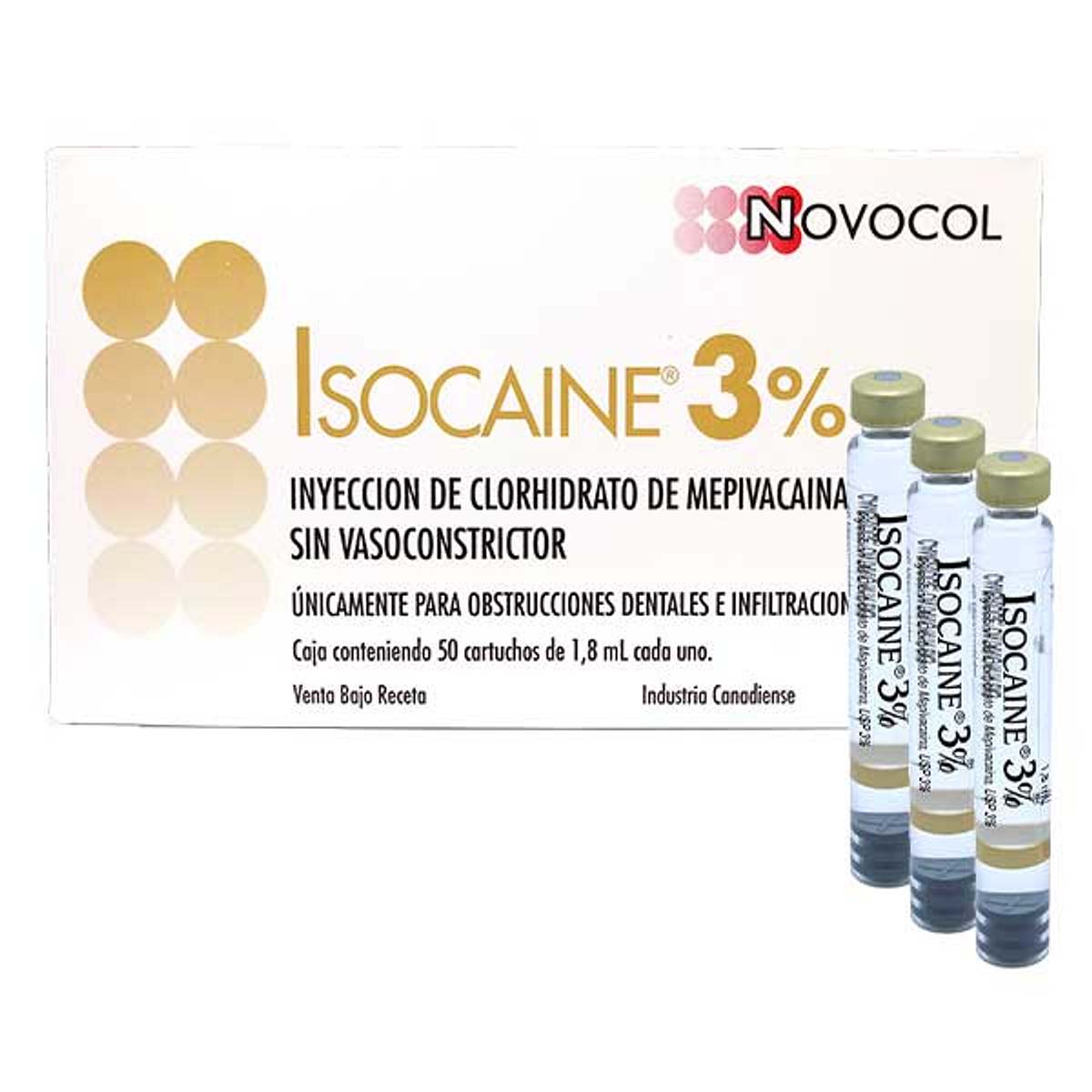 ANESTESIA 3% NOVOCOL ISOCAINE X50 T/VIDRIO | Vicedent