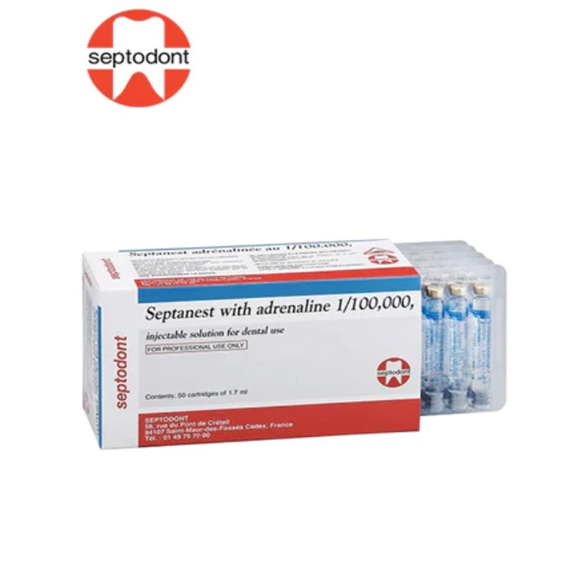 ANESTESIA 4% SEPTANEST SEPTODONT 1/100 | Vicedent