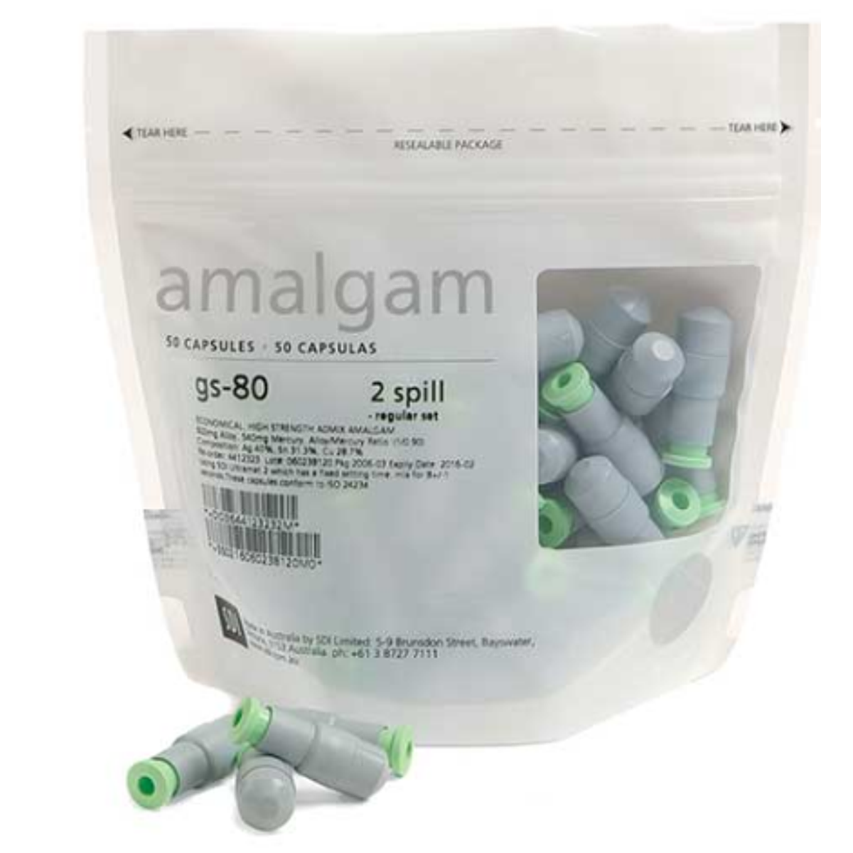 AMALGAMA CAPSULA 2 PORCIONES GS 80 SDI | Vicedent