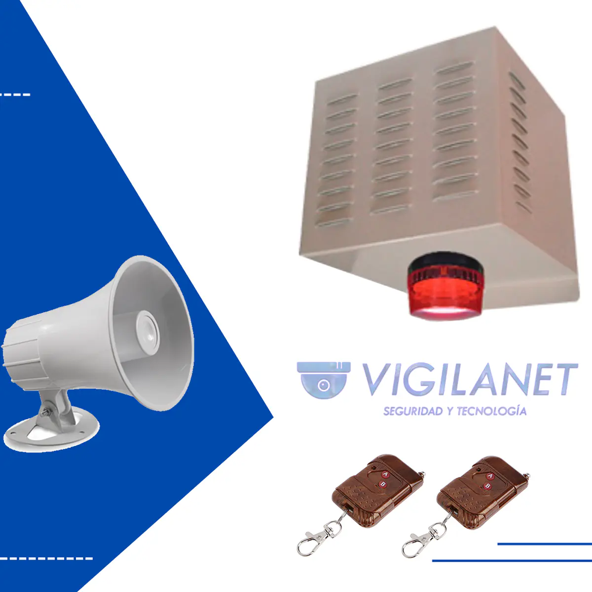 Alarma comunitaria20W 1 Tono con 2 controles