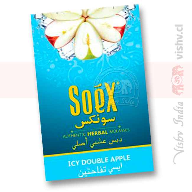Melaza SoeX para Hookah Doble Manzana Icy ($2.990 x M)