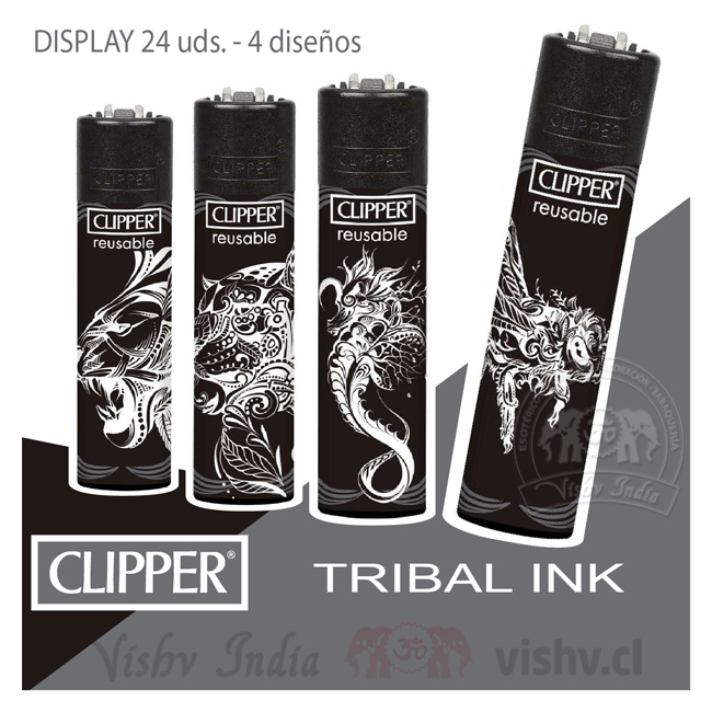 Encendedor Clipper Tribal Ink - Display