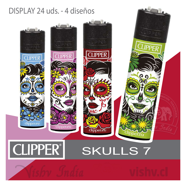 Encendedor Clipper Skulls 7 - Display