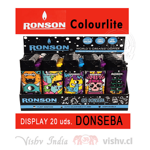 Encendedor Ronson Colourlite 20 uds. 2022 - Display