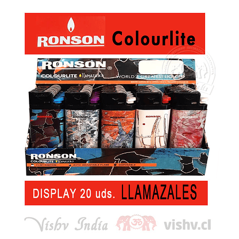 Encendedor Ronson Colourlite 20 uds. 2022 - Display