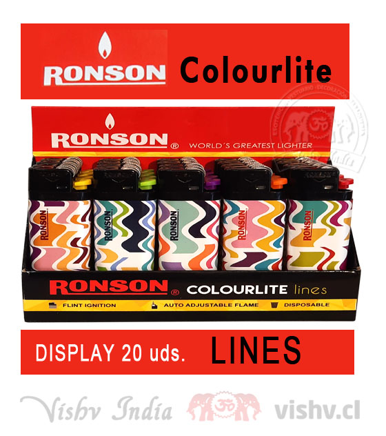 Encendedor Ronson Colourlite 20 uds. 2022 - Display