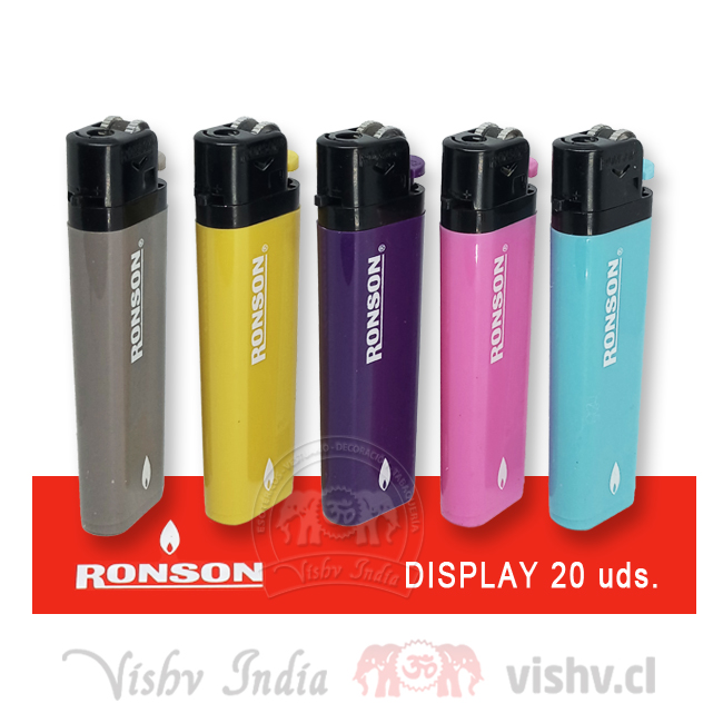 Encendedor Ronson Colourlite Pastel - Display ($3.490 x Mayo