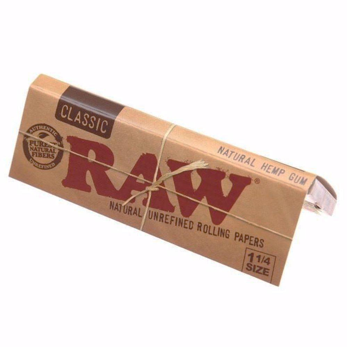 RAW CLASSIC 1 1/4 SIZE NATURAL UNREFINED ROLLING PAPERS