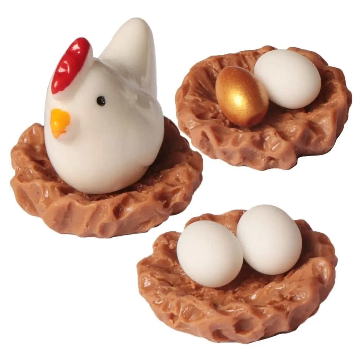 Set Mini Figura Pollitos Decorativas Terrario Jardín x18 Uni