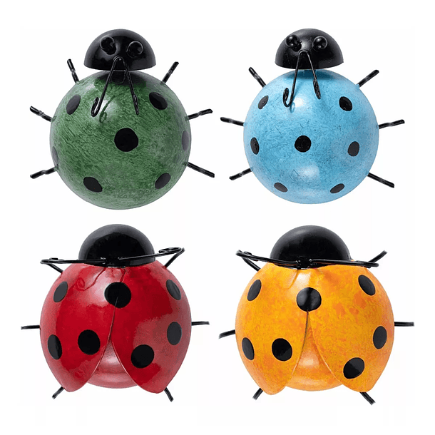 Set Figuras Mariquitas x4 Unidades Decorativas Jardín - Pare