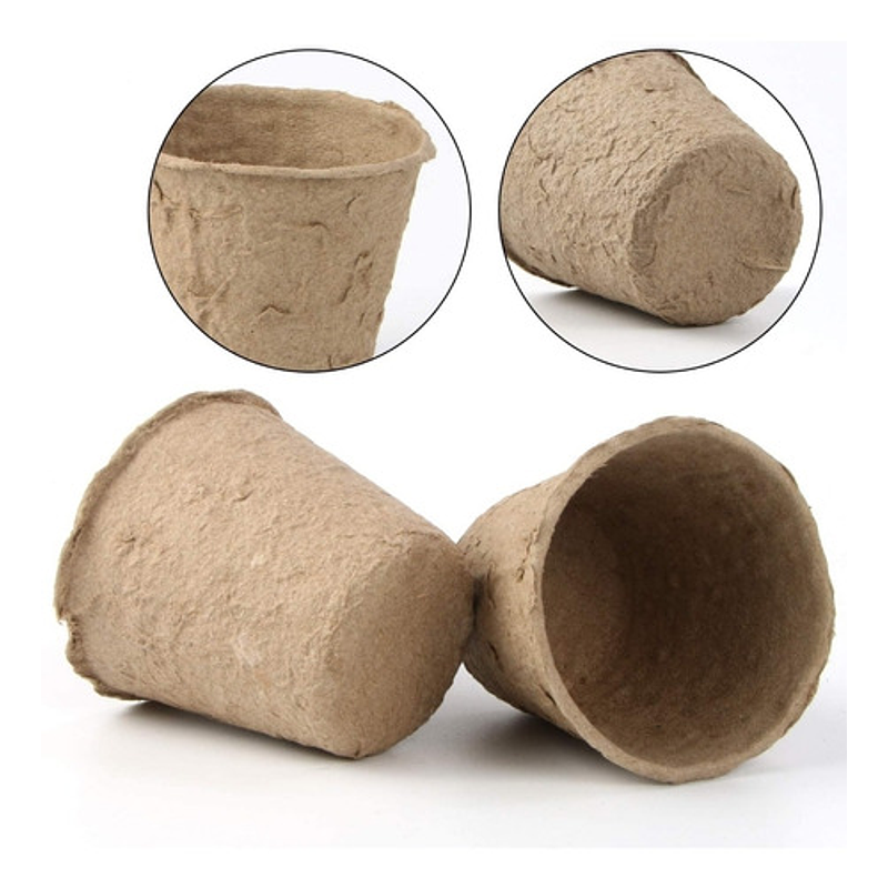 Maceta Papel Organico Biodegradable X100und Plántulas 6x6cms
