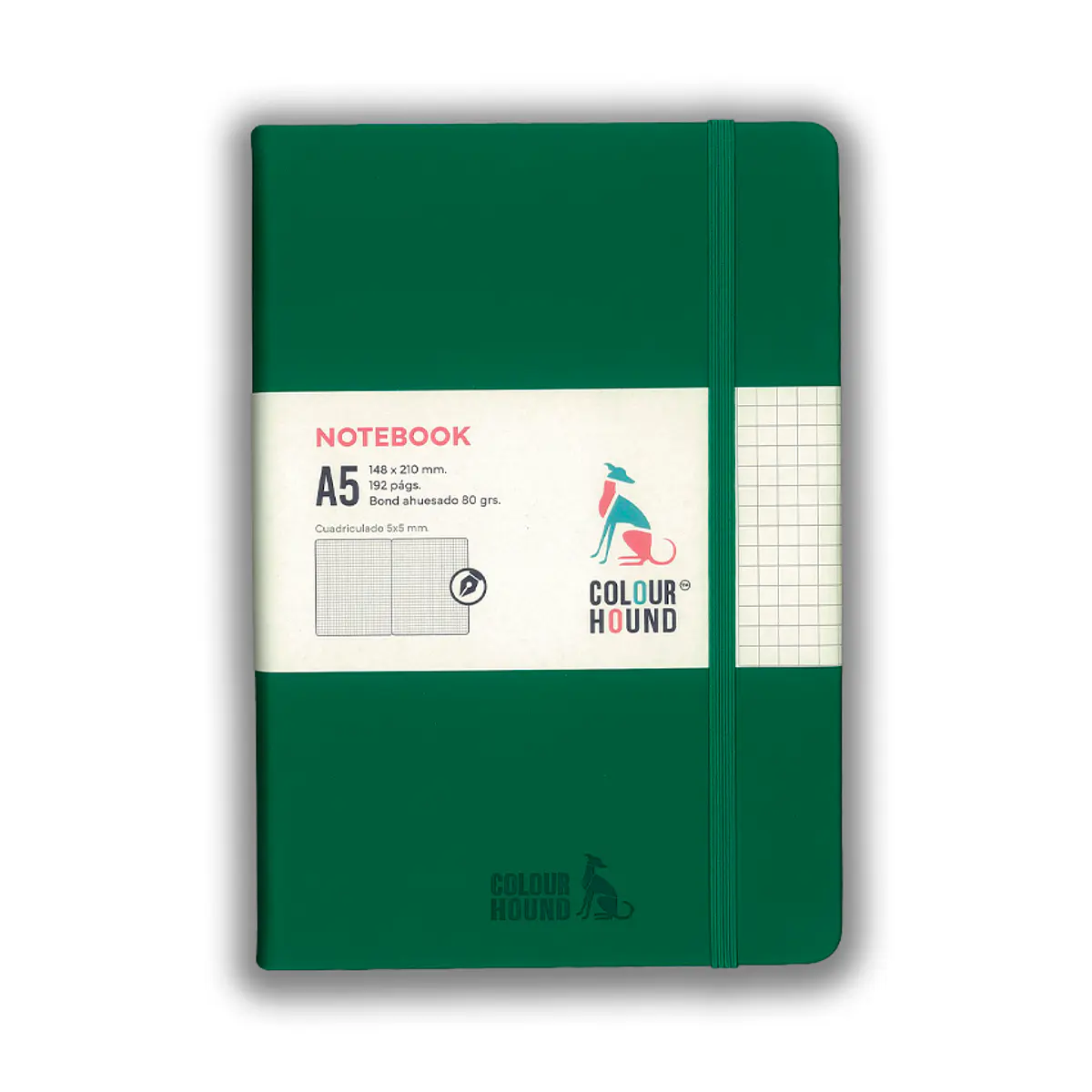 Libreta Colour Hound A5 Verde Lisa | Librería Voyaleer, Viña del Mar