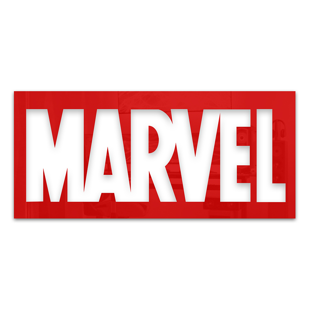 Logo Marvel Acrílico - 40 x 18 (Rojo)