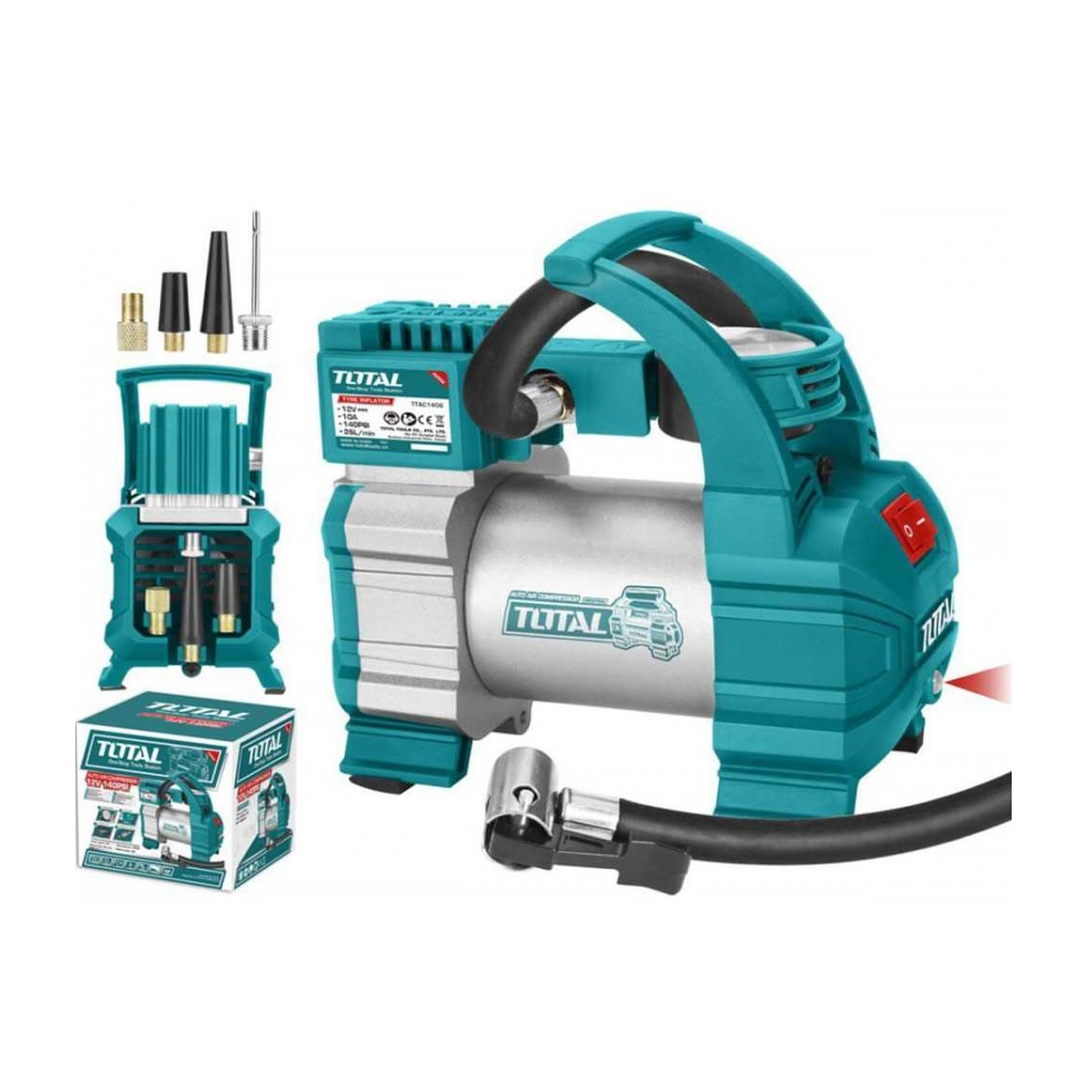 COMPRESOR PARA AUTO 12V. TOTAL