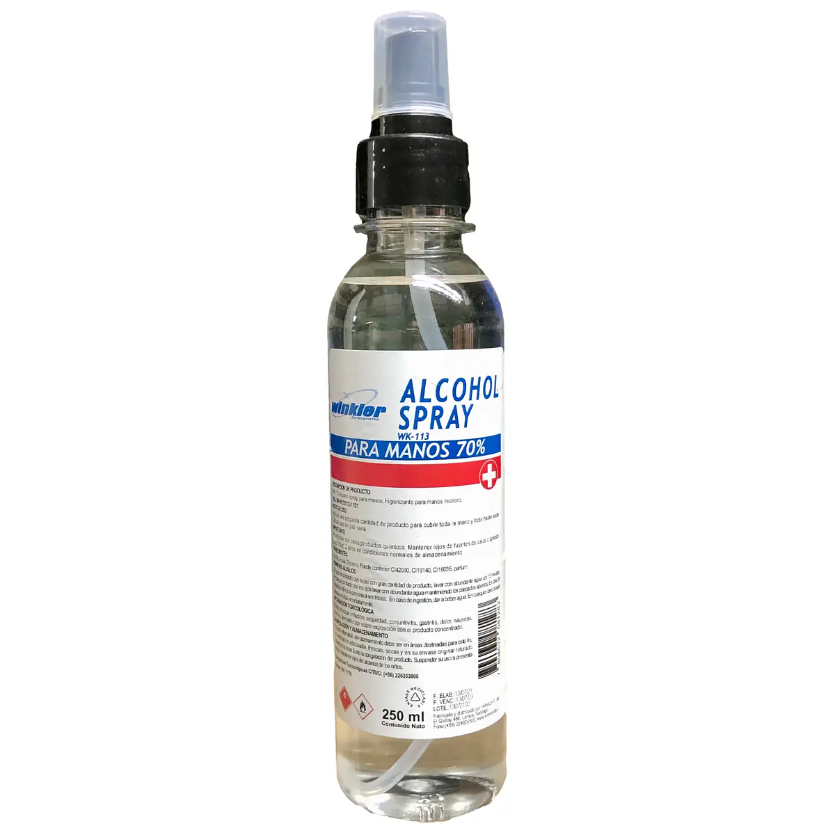 Alcohol Spray para Manos 70% WK-113 Incoloro 250Ml