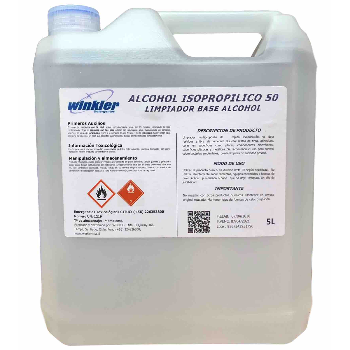 Alcohol Iso-Propilico 50% 5L