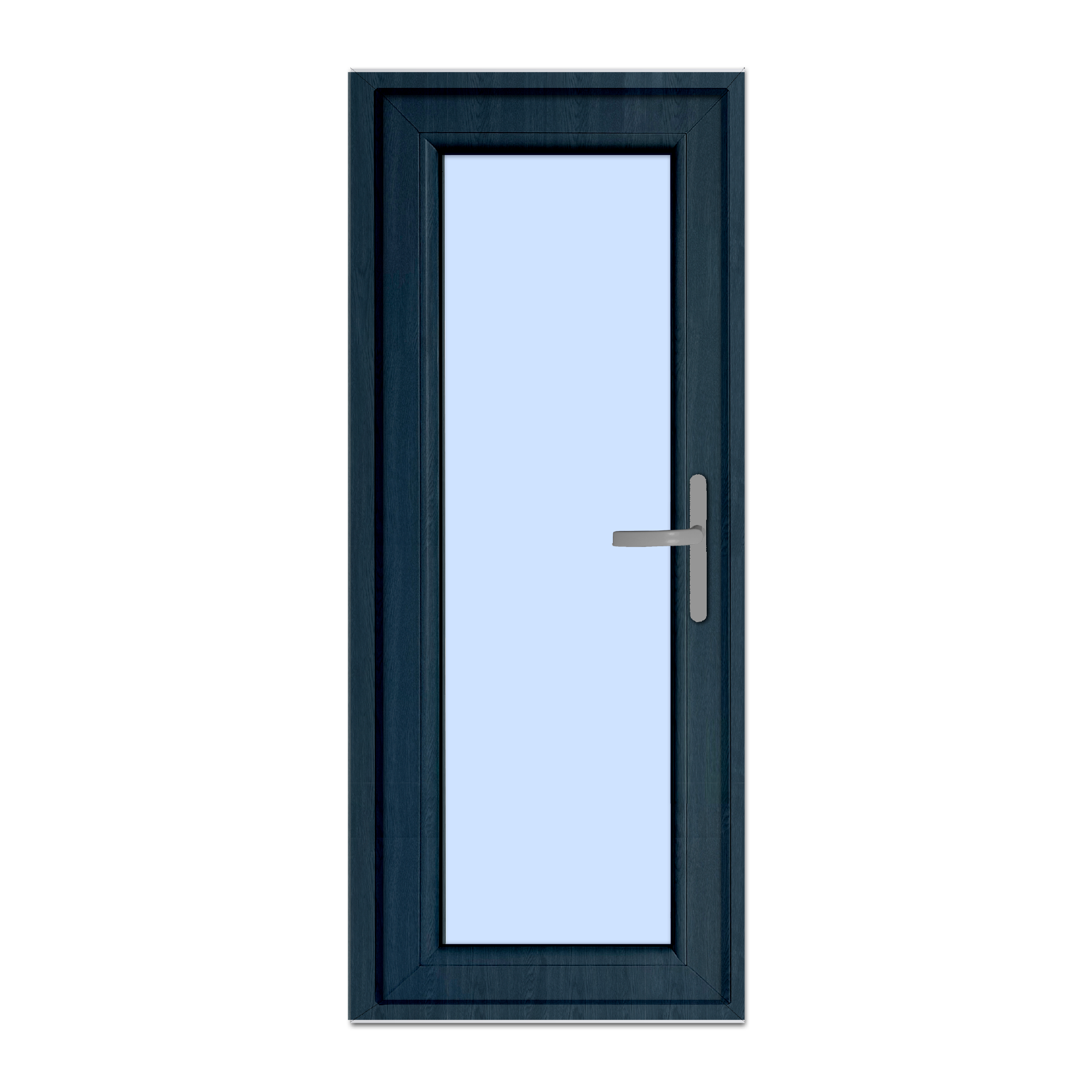 Puerta abatible exterior PVC antracita + termopanel