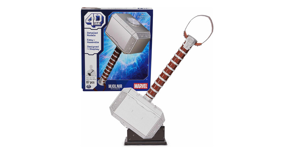 4D Build - Marvel Thor Martillo Mjolnir Kit Puzzle 3D