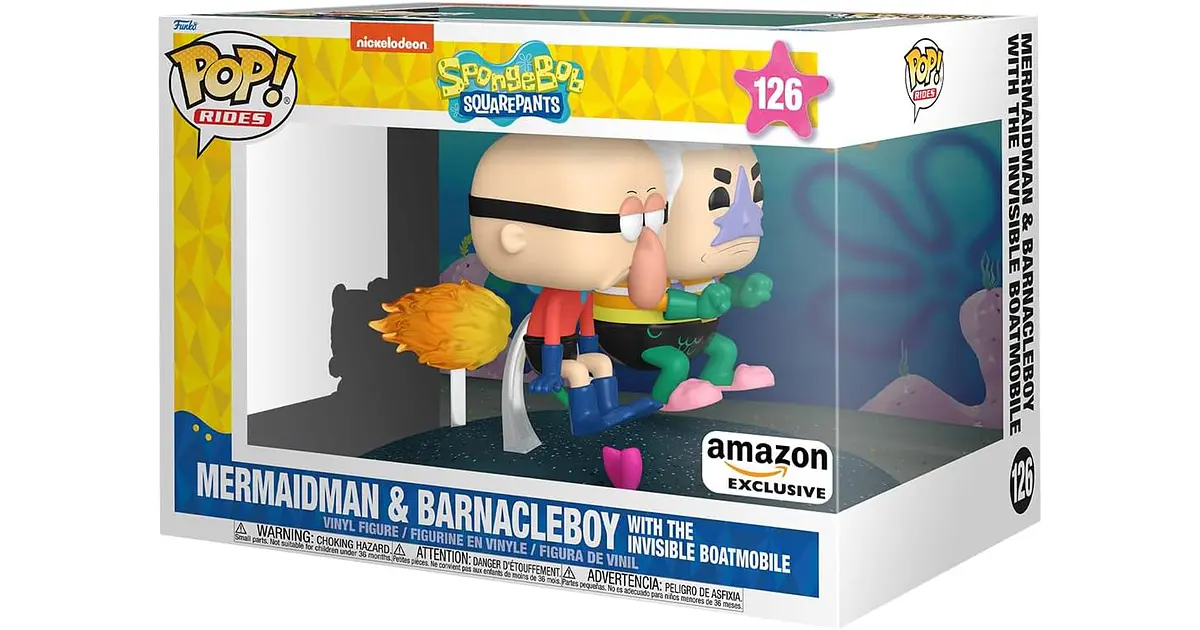 Funko Pop Rides Deluxe: Sirenoman y Chico Percebe con Coche
