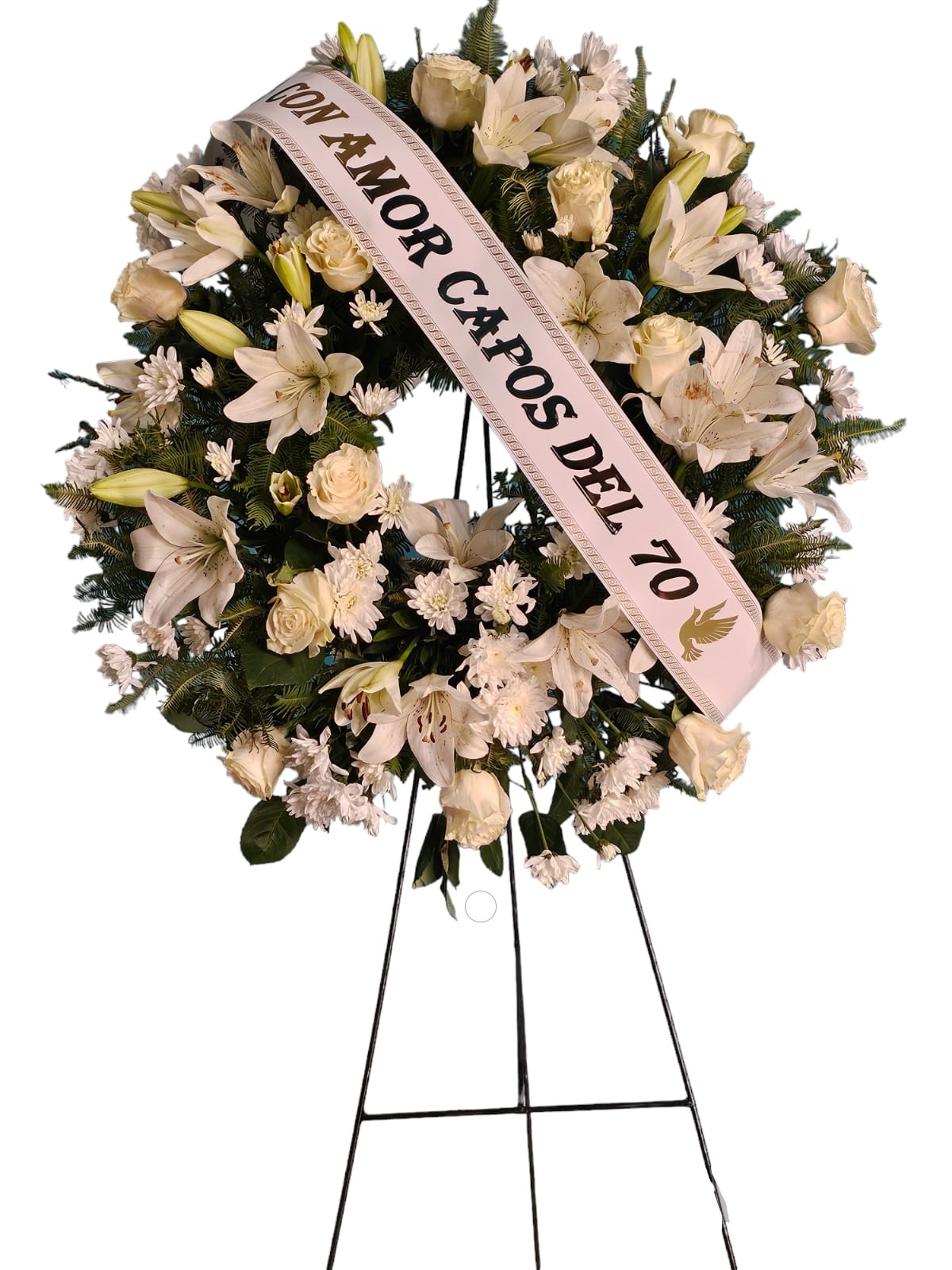 Corona Fúnebre con Cinta