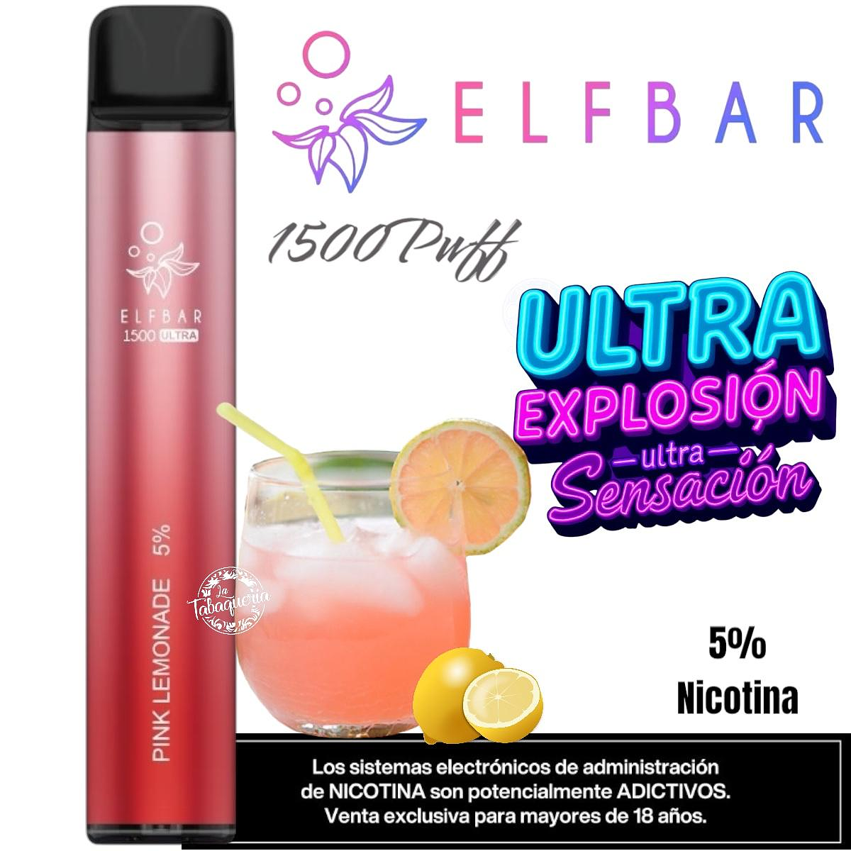 Vape Elfbar Ultra 1500Puffs Limonada Rosa $4.990xMayor