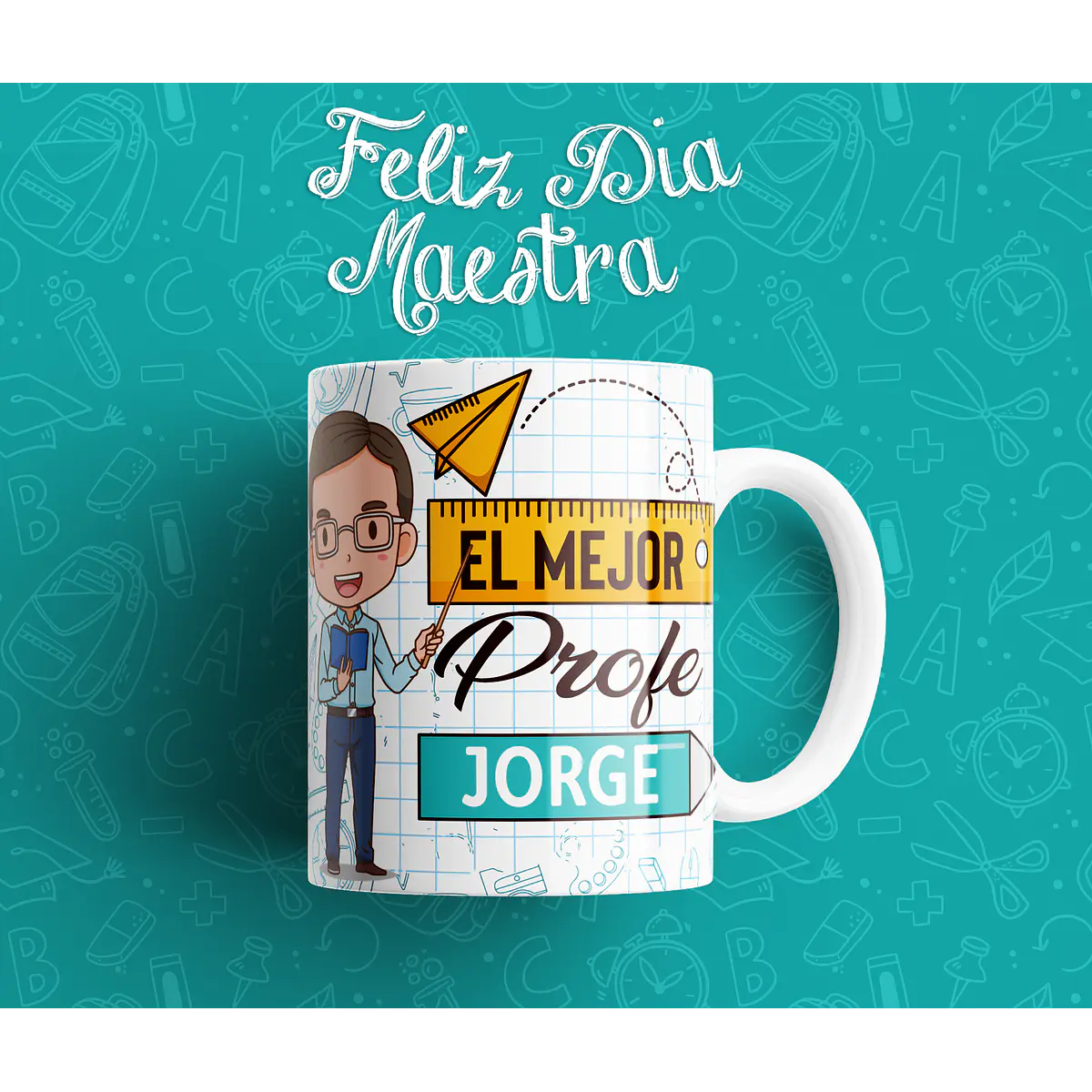 10 Diseños Plantillas Tazas Dia Del Maestro Editable Png