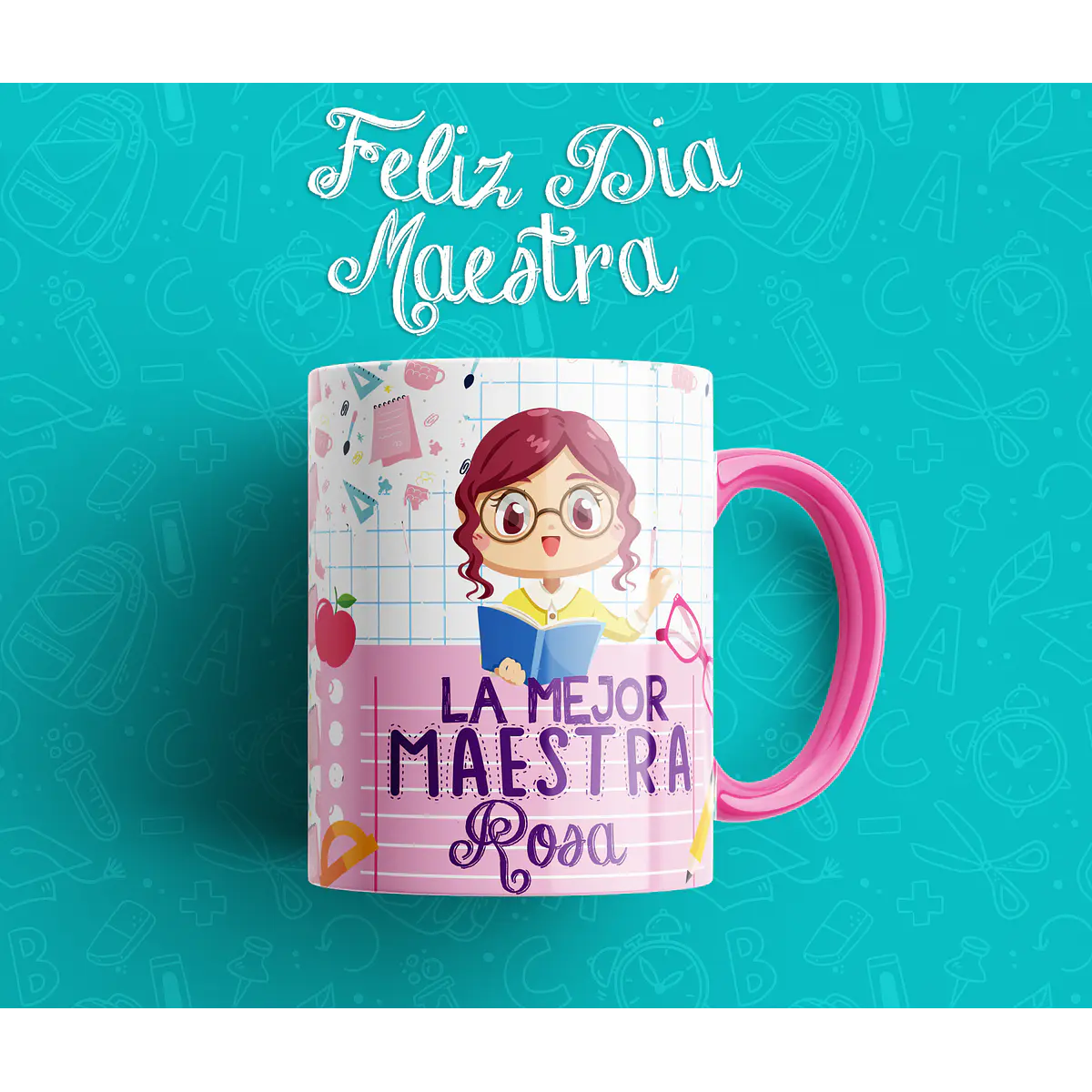 10 Diseños Plantillas Tazas Dia Del Maestro Editable Png