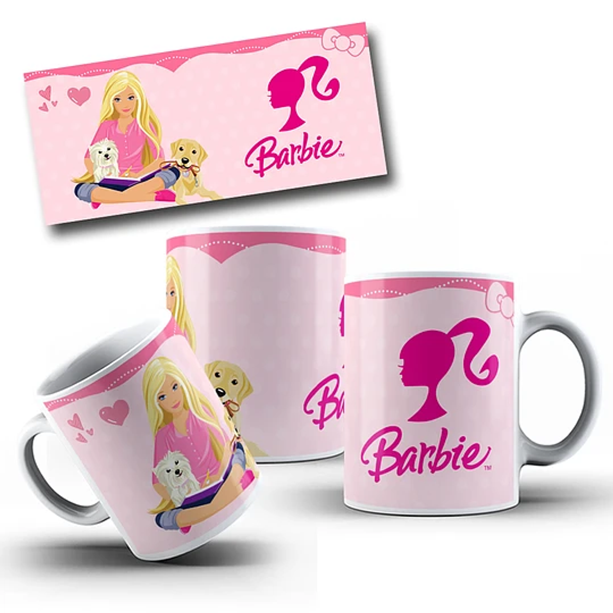 10 Diseños Plantillas Tazas Barbie Archivos Editable + Png