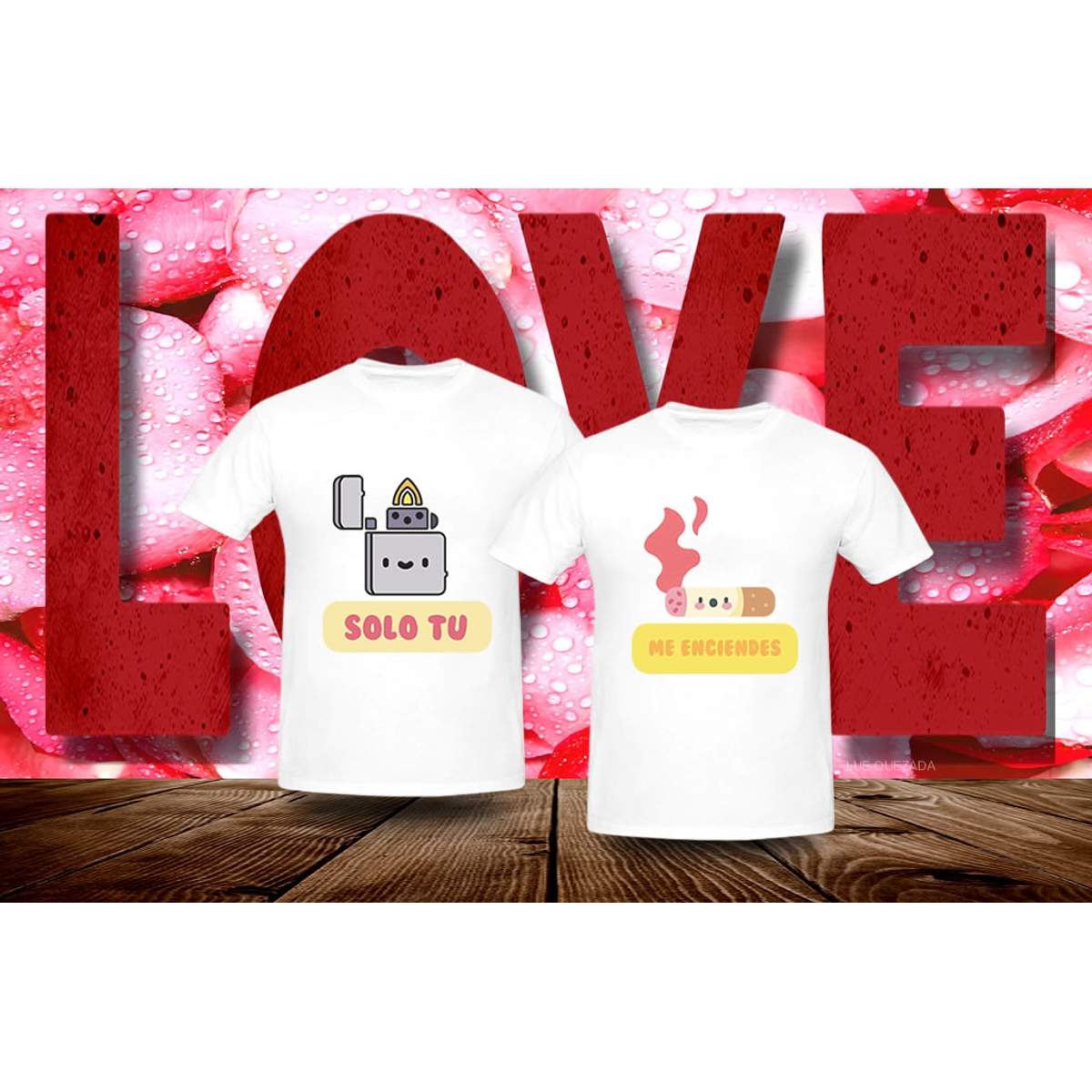 6 Diseños Plantillas Playera Love Editable + Png