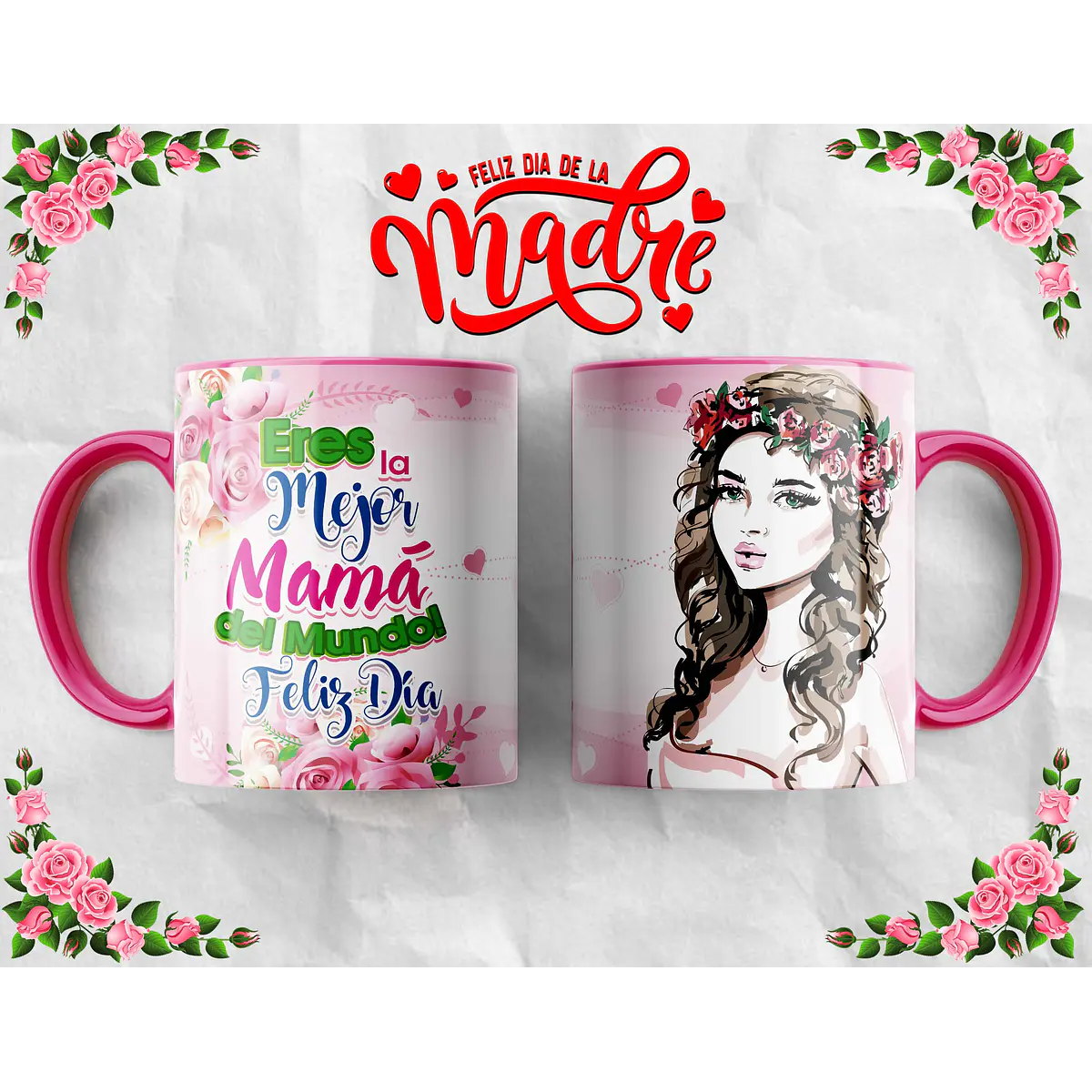 12 Diseños Plantillas Tazas Dia De La Madre Editable Png