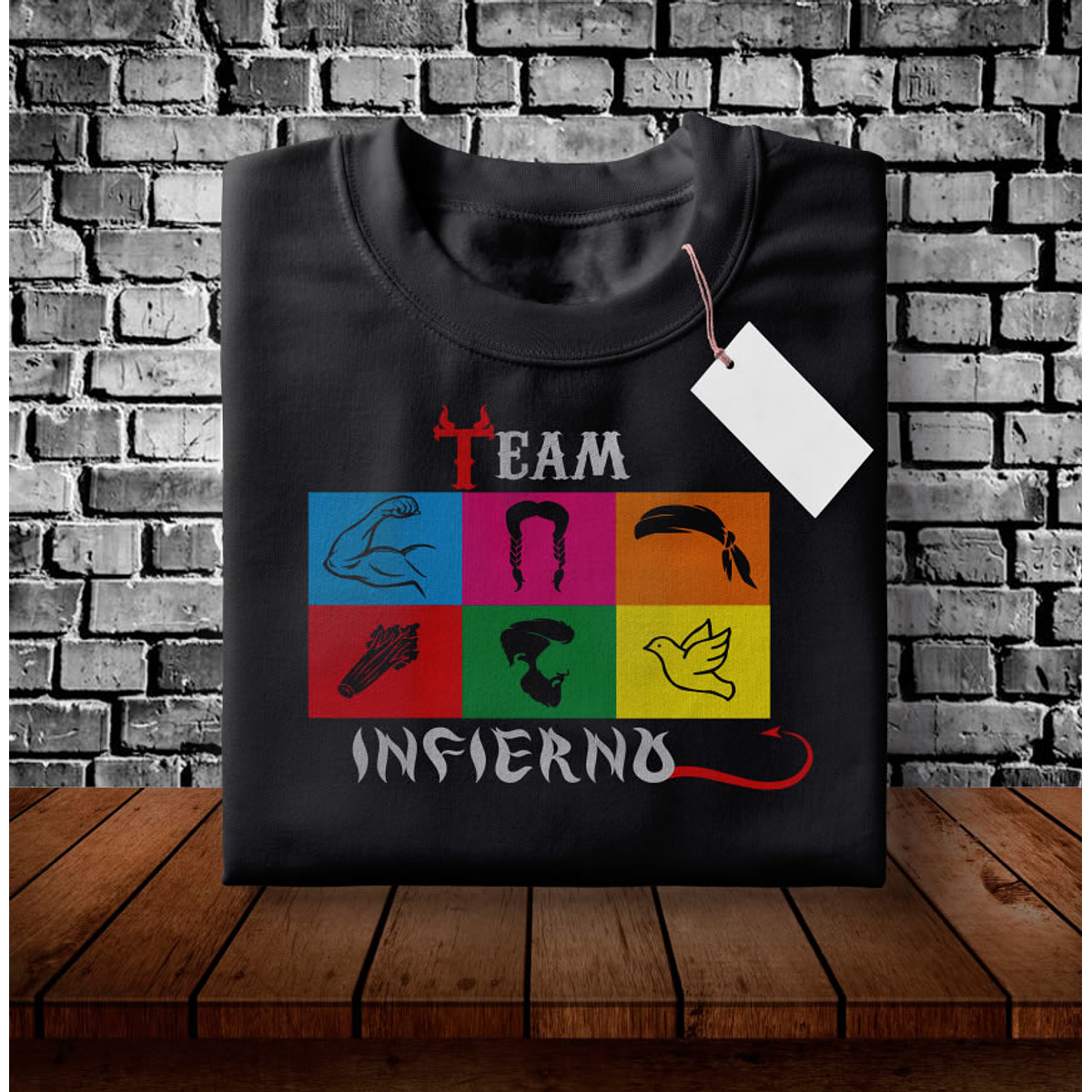12 Diseños Plantillas Playera Team Infierno Editable + Png
