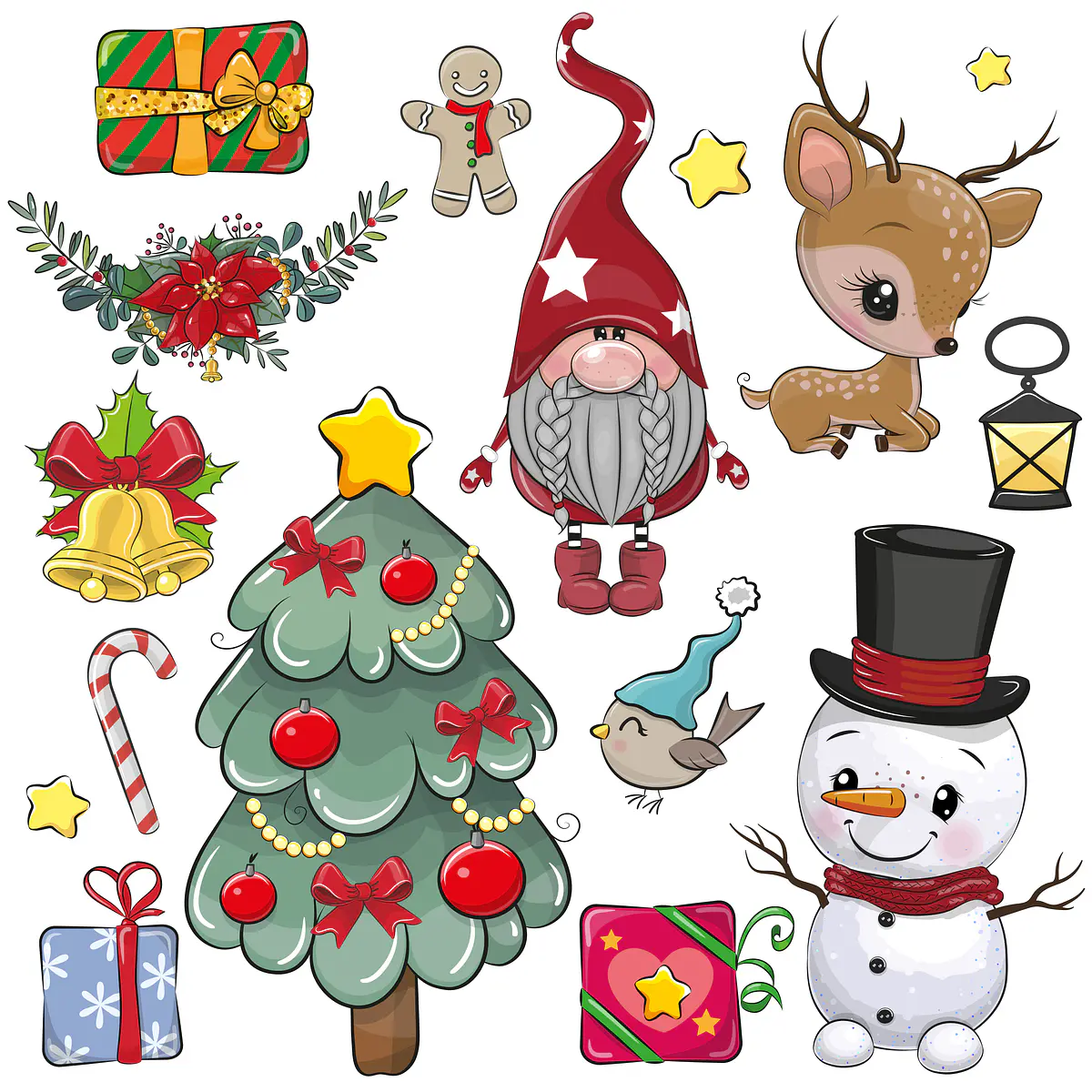 Imágenes Cute Christmas design Elements on a white backgroun