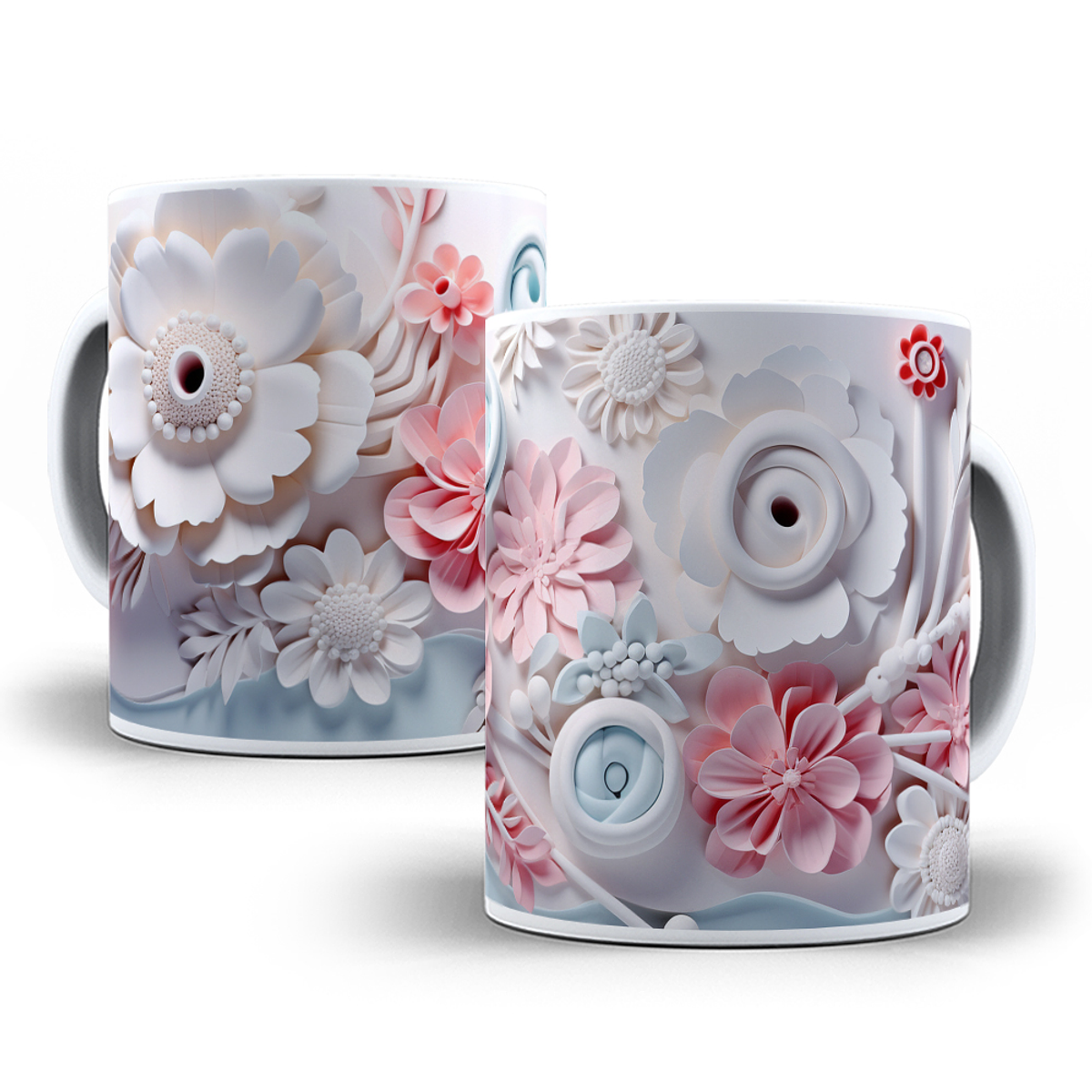 28 Diseños Plantillas Tazas Flores 3d Flowers Sublimation