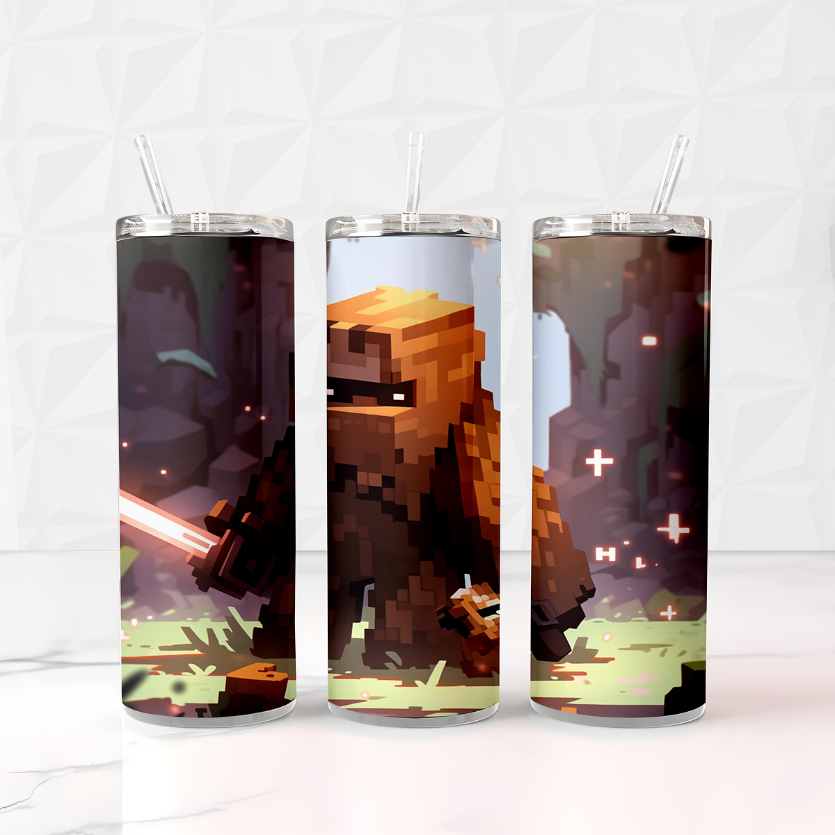 13 Diseños Plantillas Tumbler Minecraft 20oz Alta Resolución
