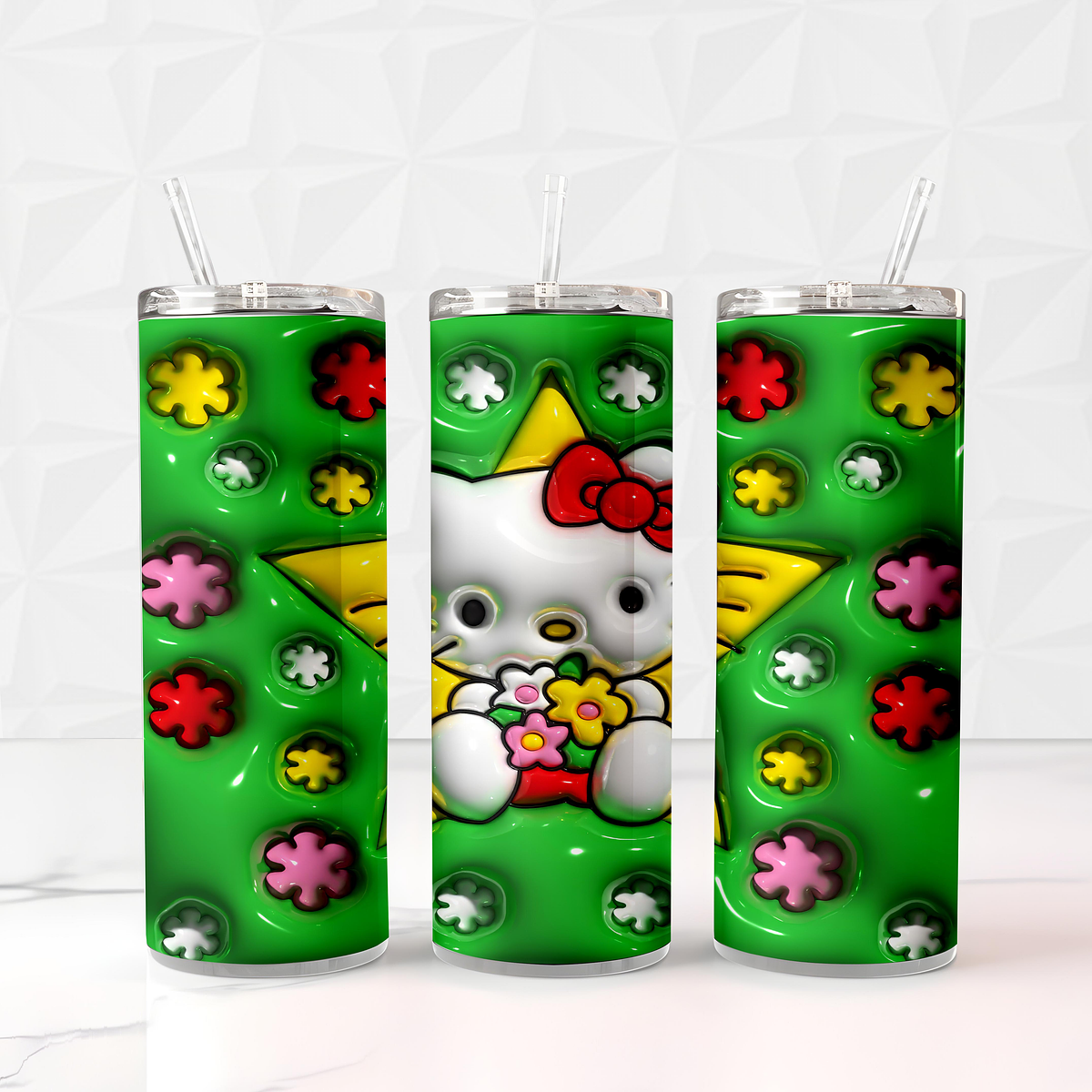 8 Diseños Plantillas Skinny Tumbler Starbucks y Hello Kitty