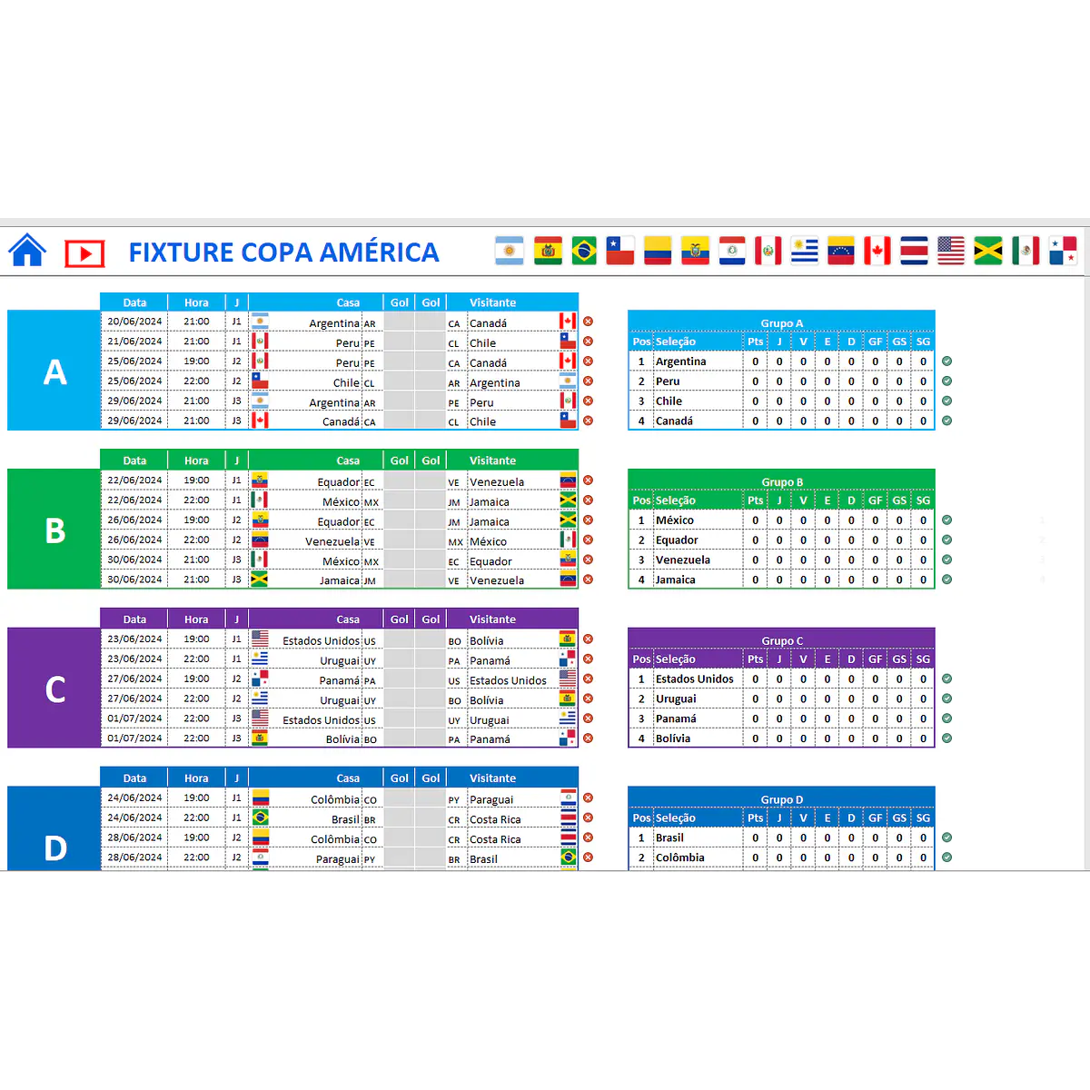 Kit Imprimible Figuritas Copa America Usa 2024 para Imprimir