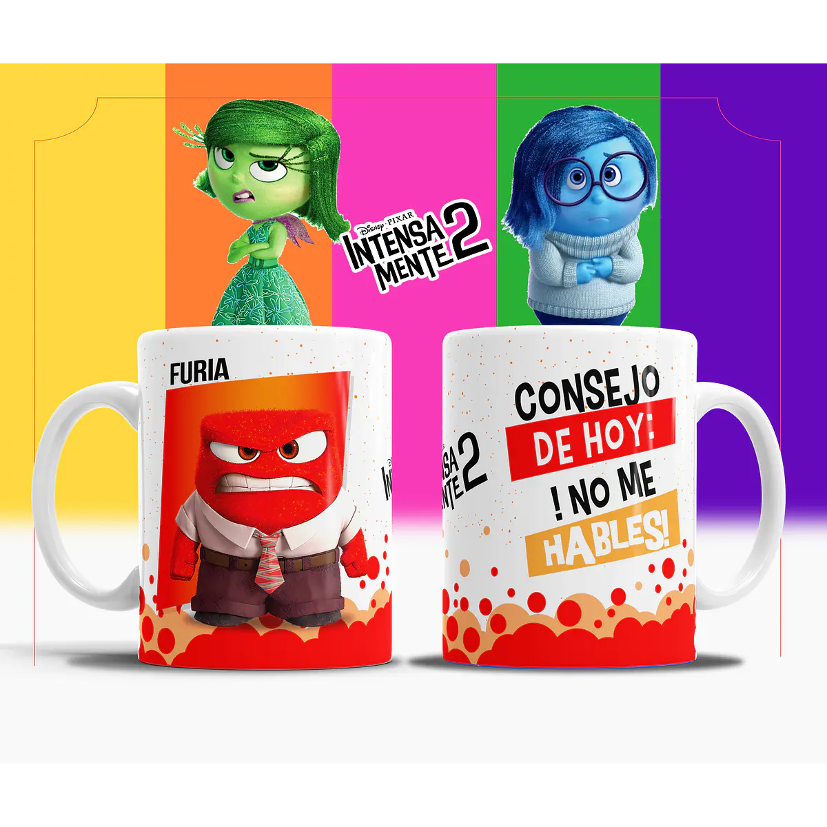 12 Diseños Plantillas Tazas Intensamente Insid Out Editable