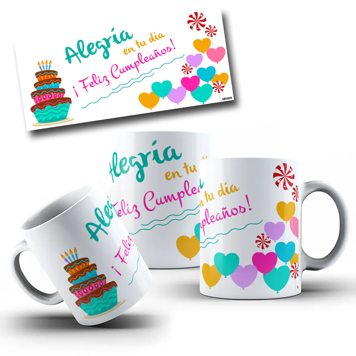 20 Diseños Plantillas Tazas Cumpleaños Archivos Editables Ph