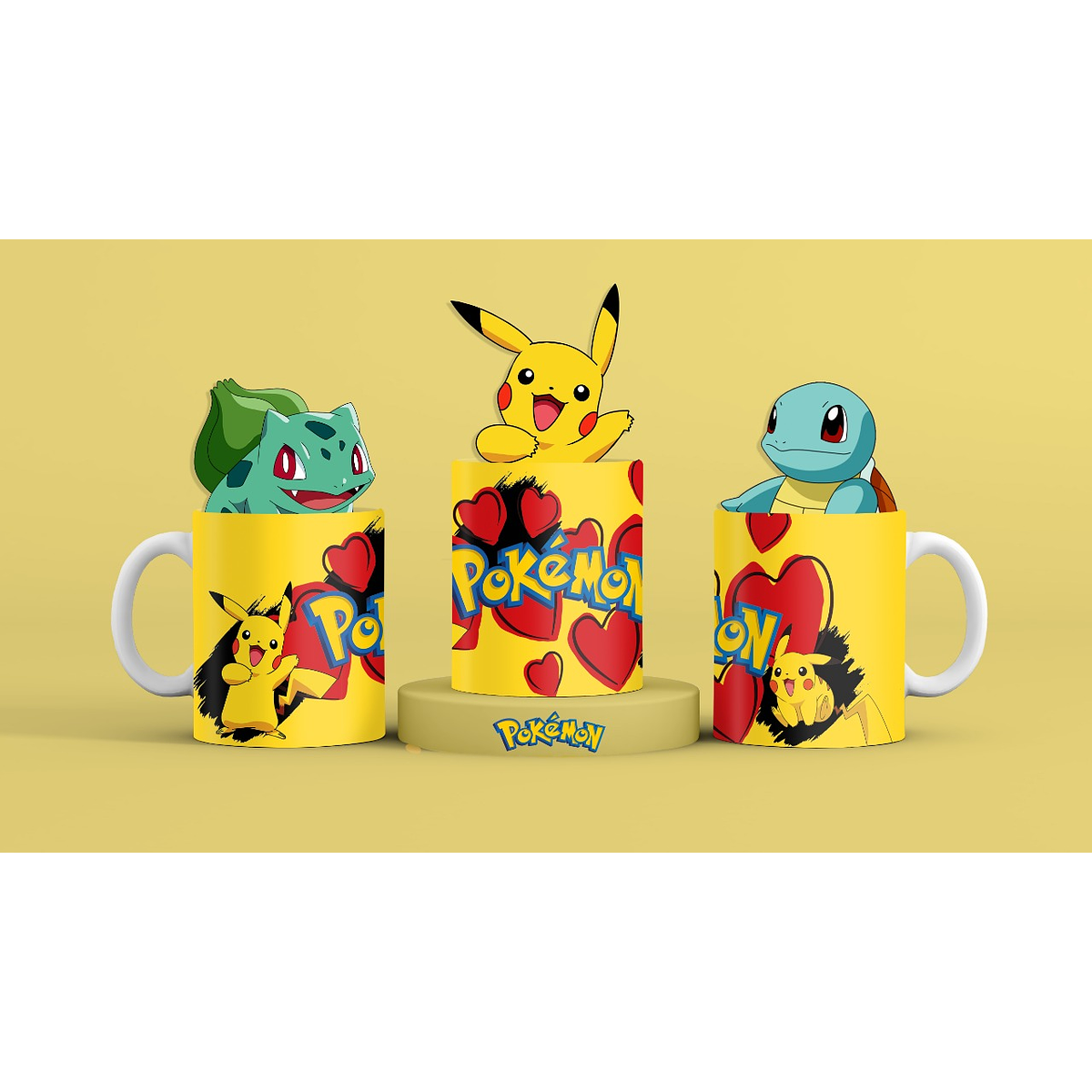 20 Diseños Plantillas Tazas Pokemon Archivos Pdf y Editables