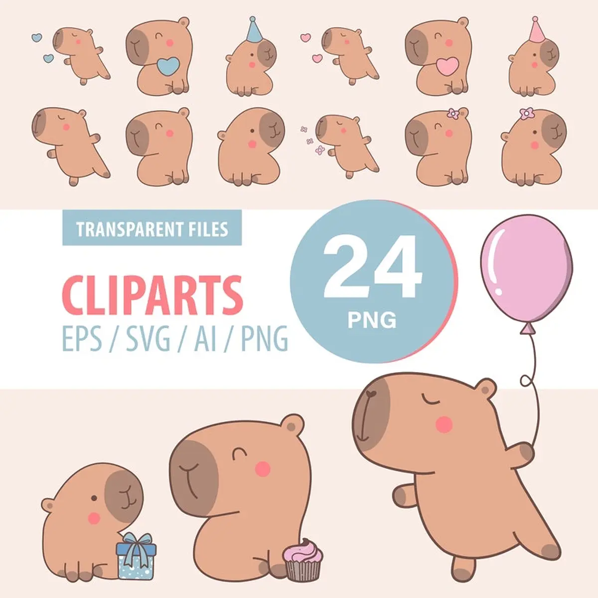 Imágenes Capibara 2 Png 300 dpi Clipart Fondo Transparente