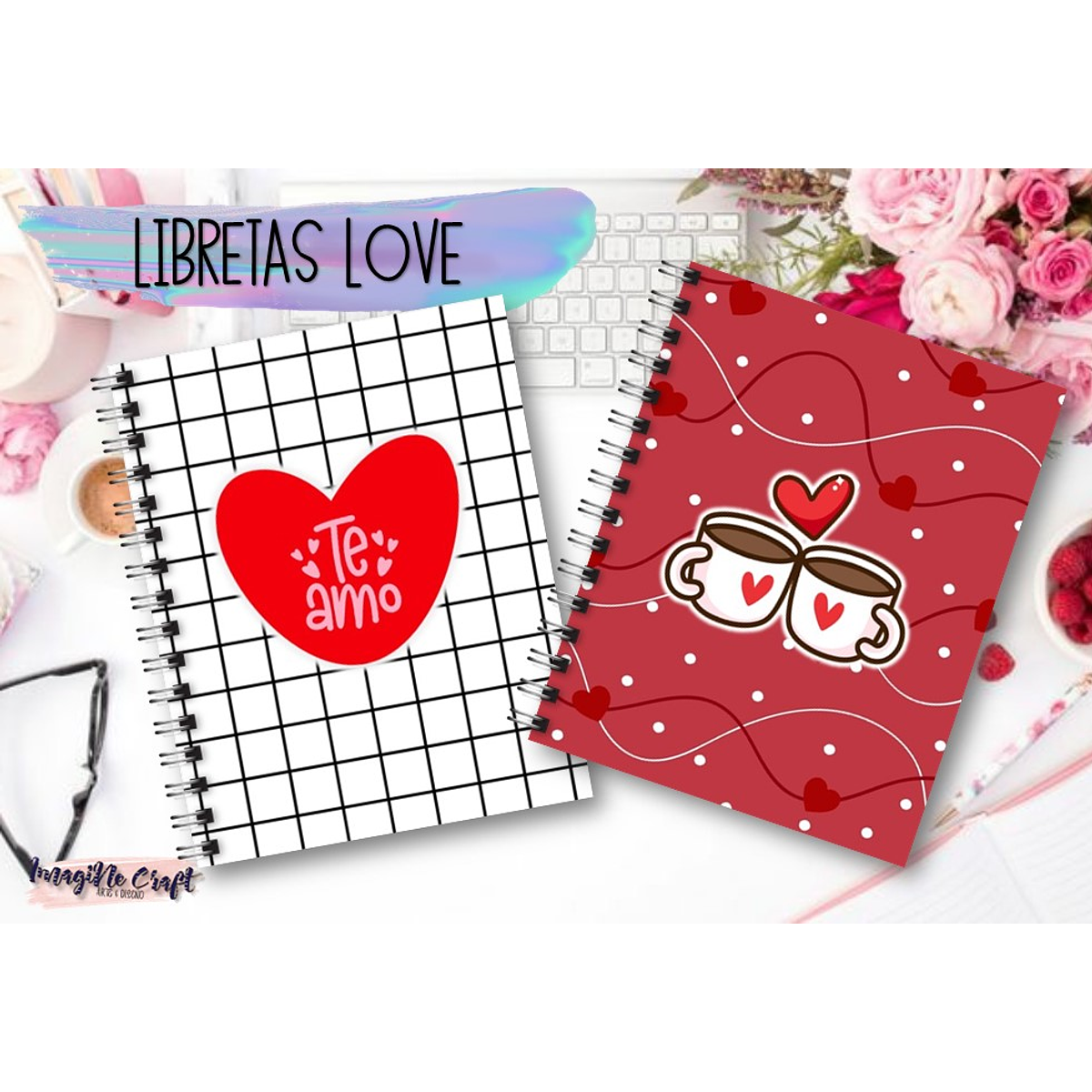Diseños Plantilla Libreta de Bolsillo Love San Valentin Arch