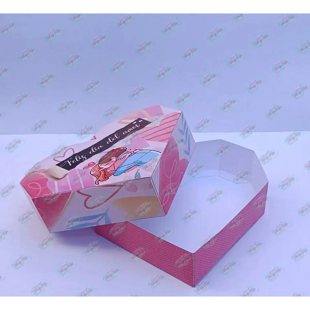 Caja Corazon Con Tapa San Valentin Archivos Editable Power P