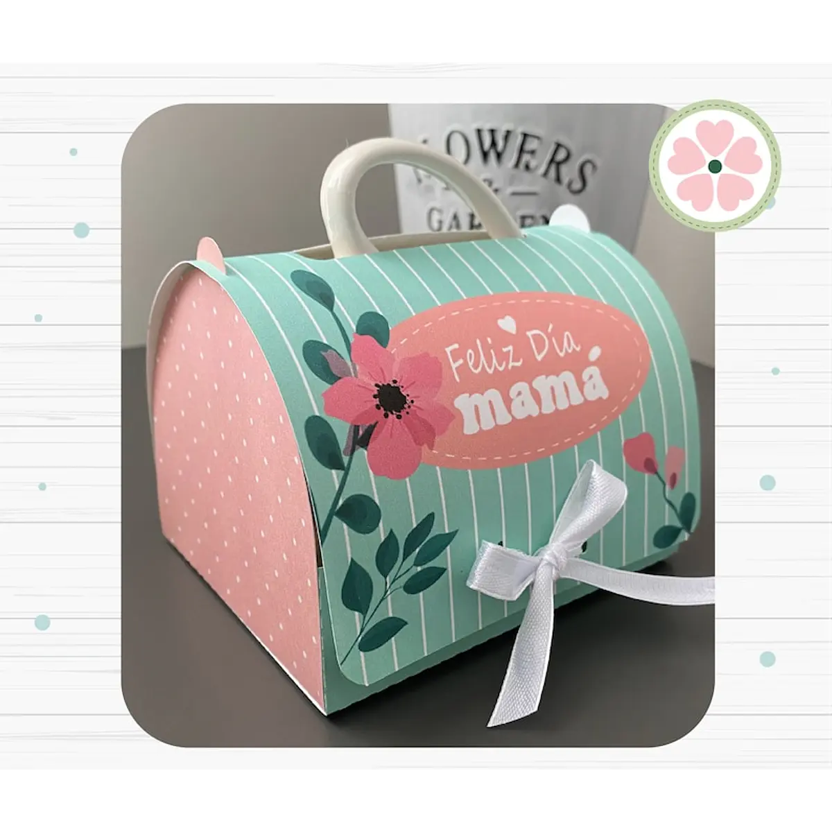Archivo Pdf Caja Taza Mug Para Mamá Plantilla De Diseño Pa