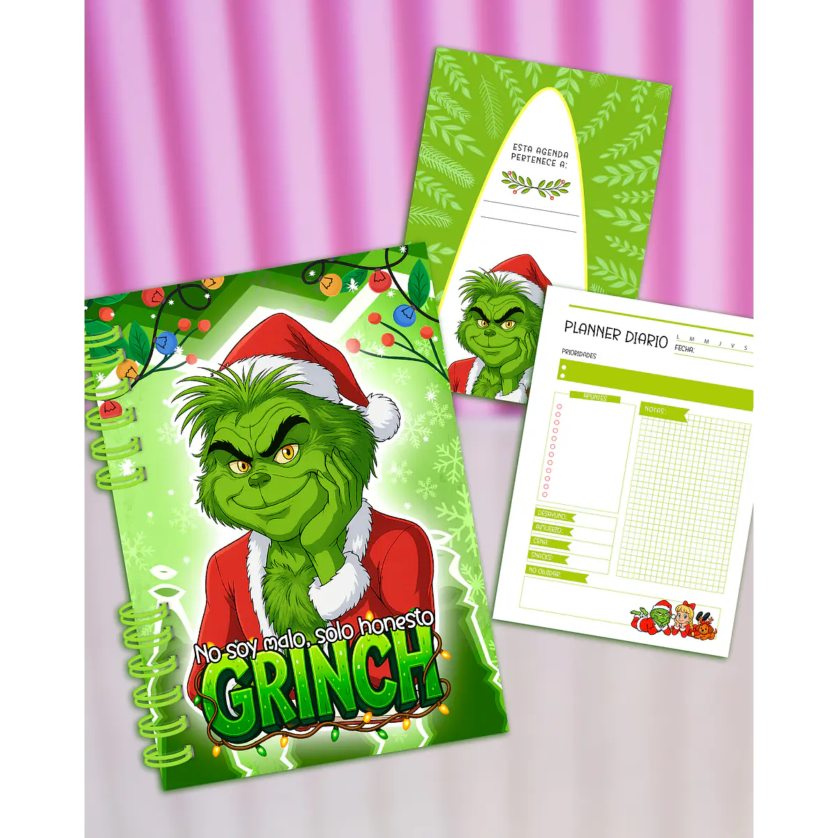 Diseños Plantillas Planner Diario Grinch Navidad Archivos PD